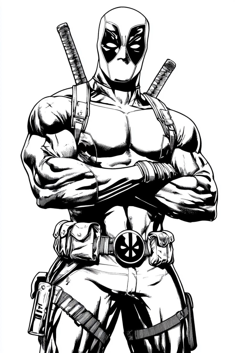 Deadpool Ausmalbilder - kostenlose Malvorlagen für Kinder